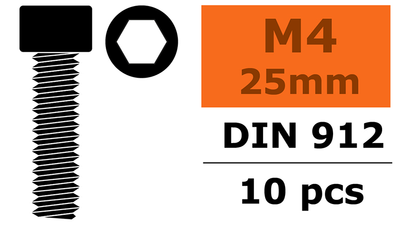 Modellbau Albl - G-Force RC - Hex Socket Head Screw - M4x25 - Steel ...